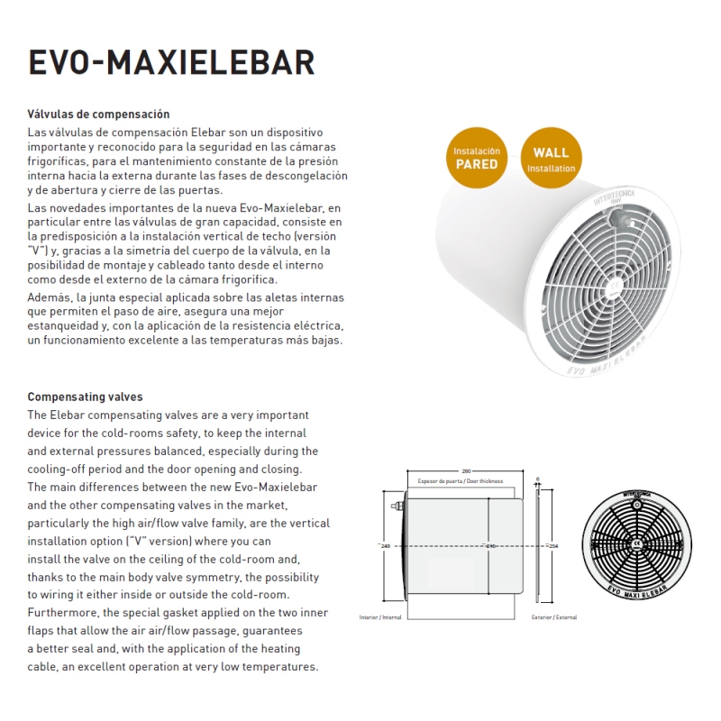 Válvula para cámara frigorífica Evo Maxi Elebar | Hostelparts